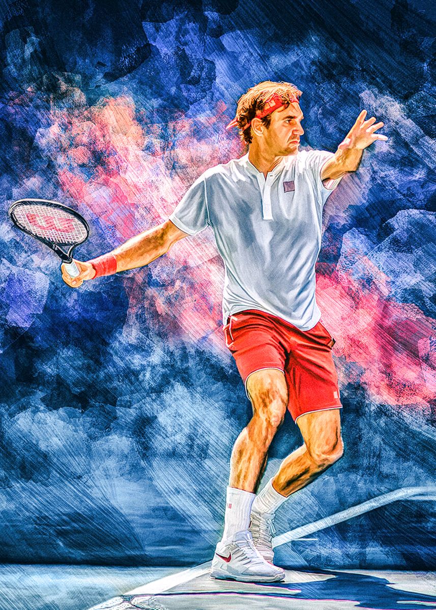 'Roger Federer' Poster, picture, metal print, paint by Azagane Ismail ...