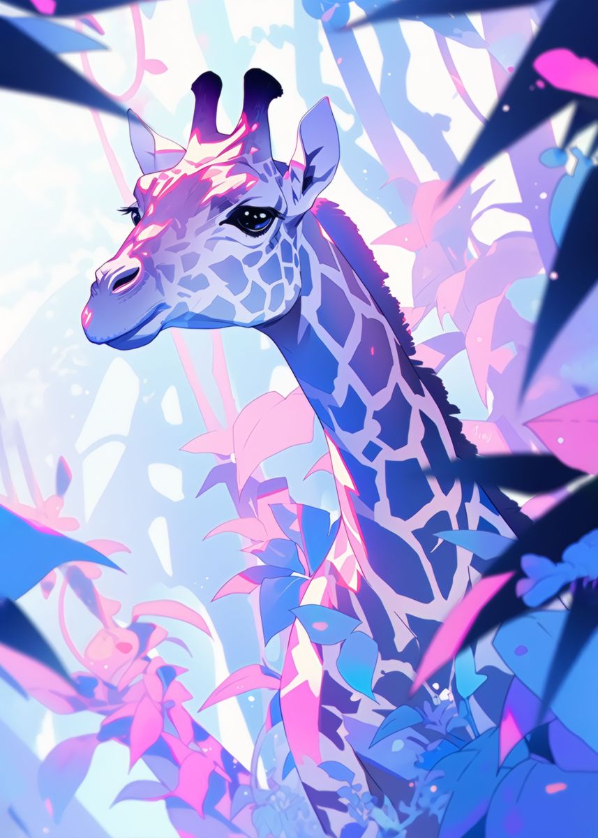 'Giraffe Fantasy Animal' Poster, picture, metal print, paint by Star ...