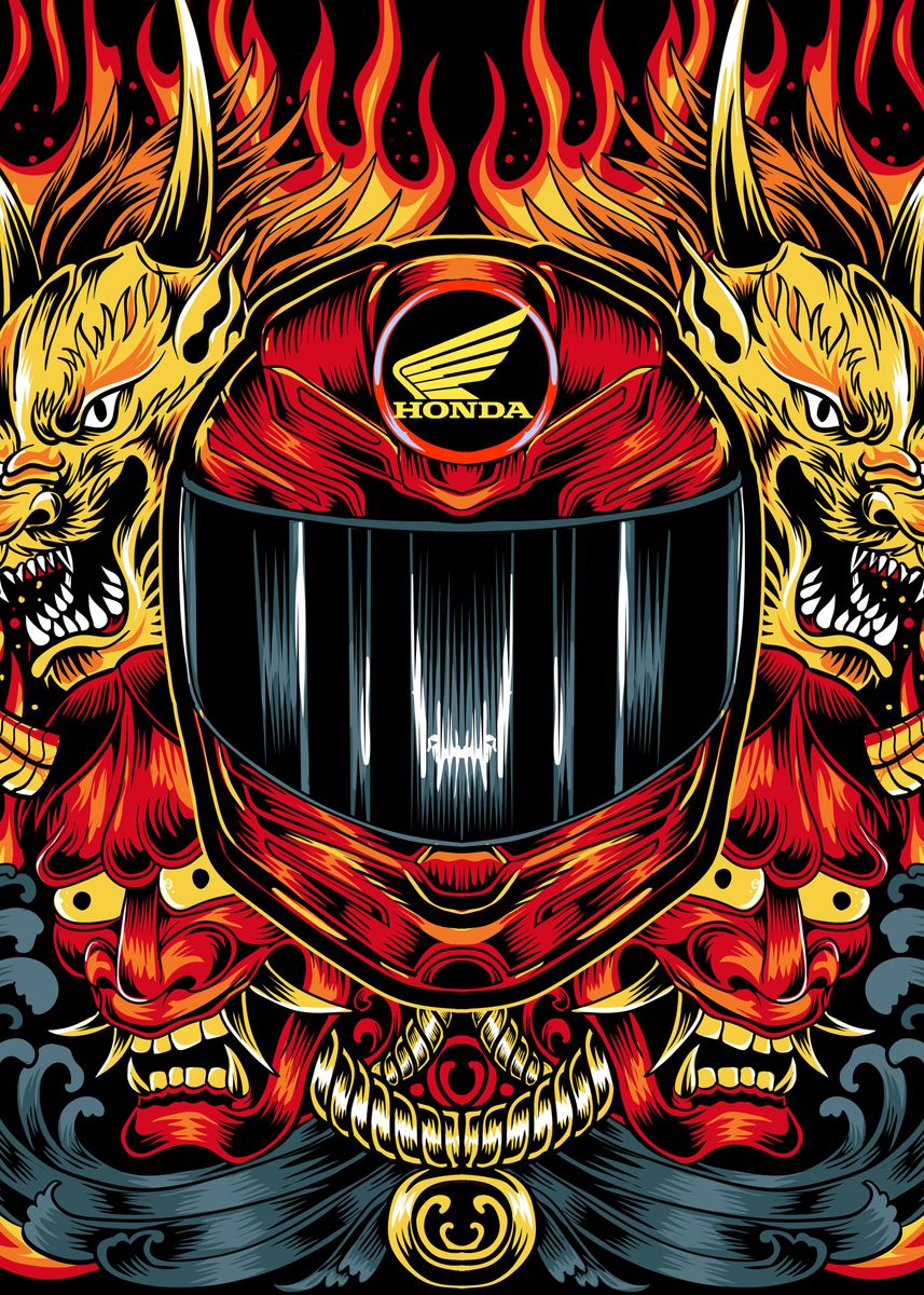 'Honda Rider' Poster by М Dam | Displate