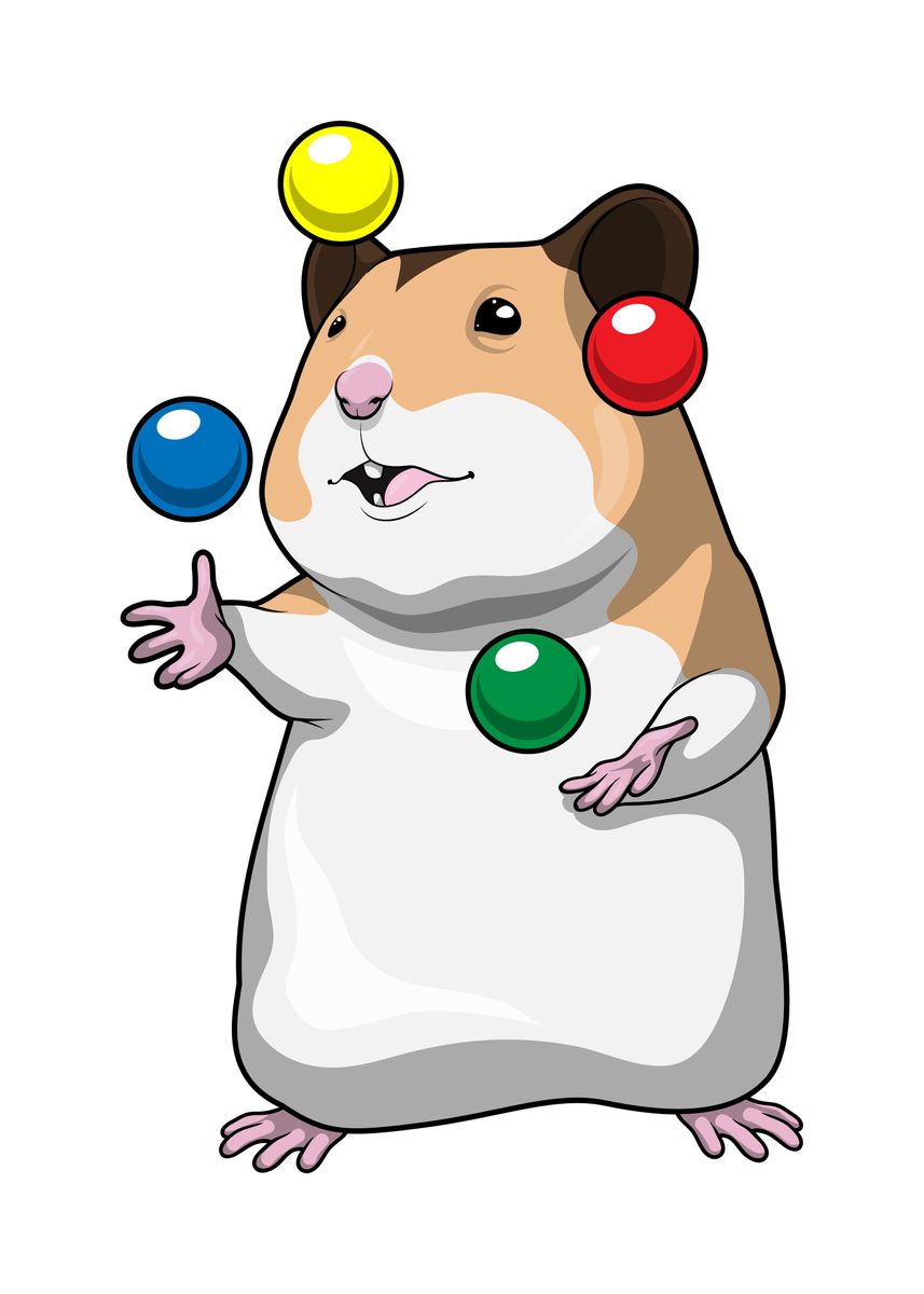 'Hamster Juggler Juggle' Poster, picture, metal print, paint by Markus ...