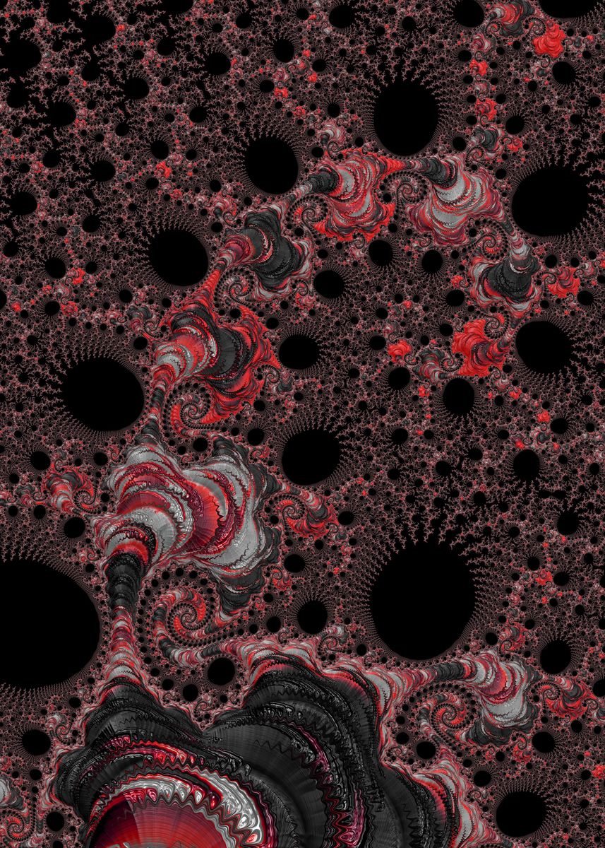 'Trippy Red Spiral Fractal' Poster, picture, metal print, paint by ...