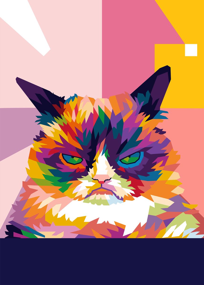 'GUMPY CAT MEME' Poster, picture, metal print, paint by Muifatin | Displate