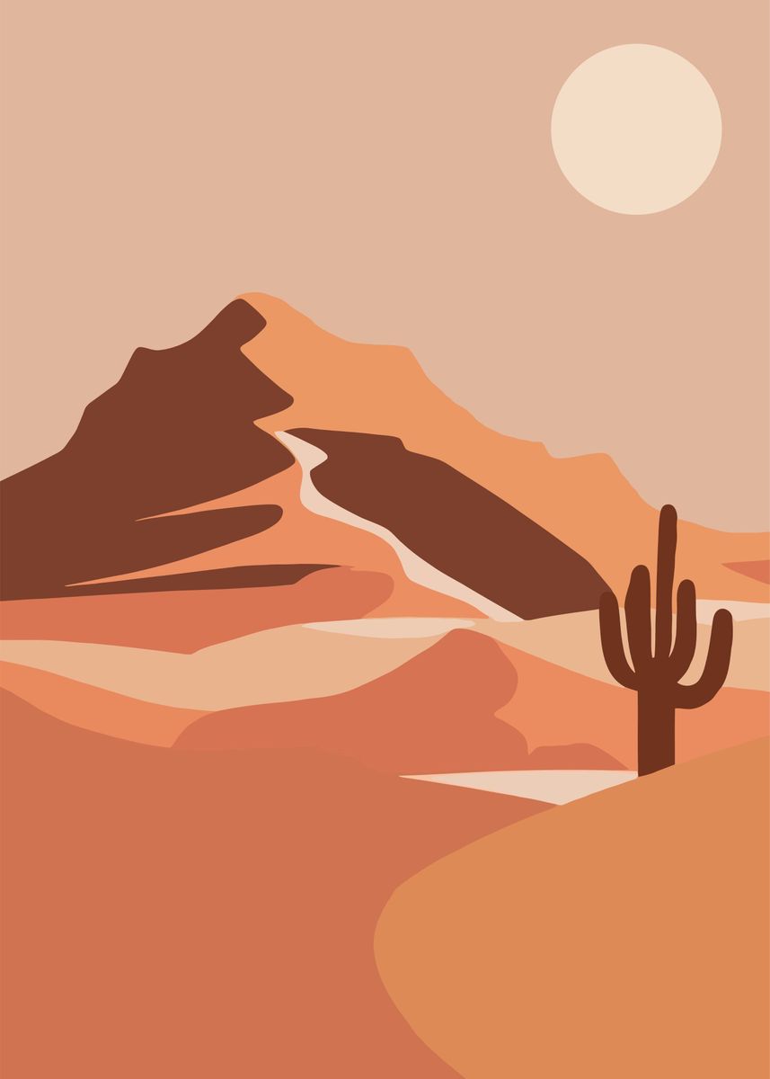 'Desert' Poster, picture, metal print, paint by Nae | Displate