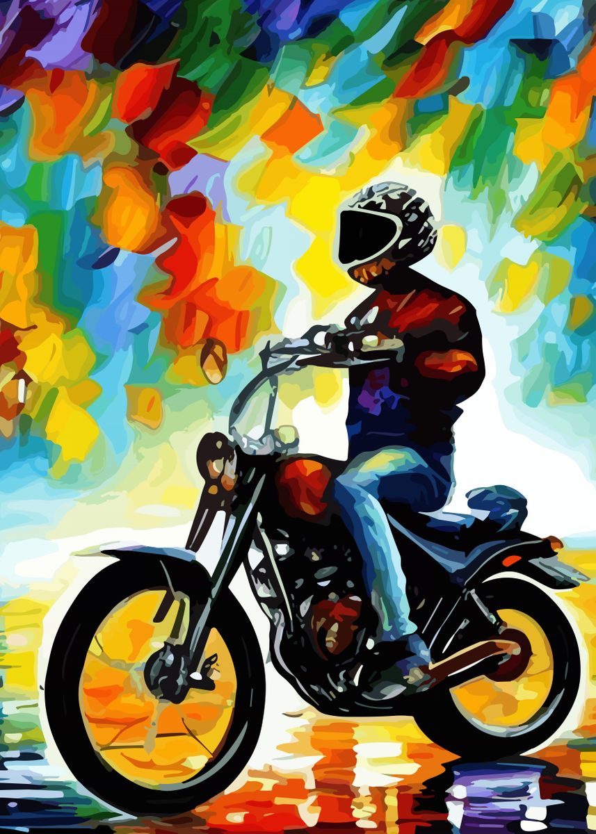 'Motor Biking Abstract Art' Poster, picture, metal print, paint by Art ...