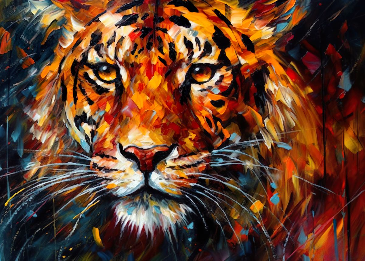 'Abstract Tiger' Poster by Quasarai | Displate
