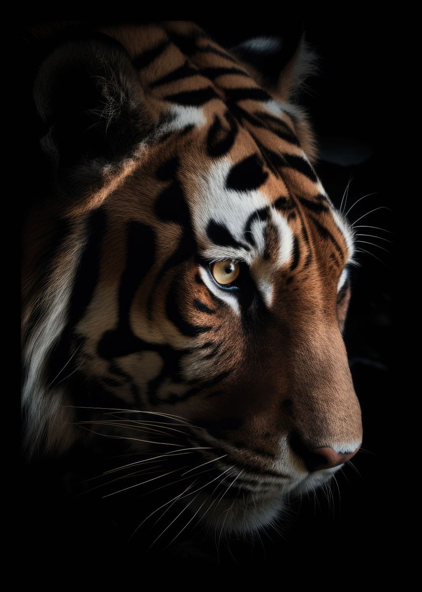 'Clean and Elegant Tiger' Poster, picture, metal print, paint by ...
