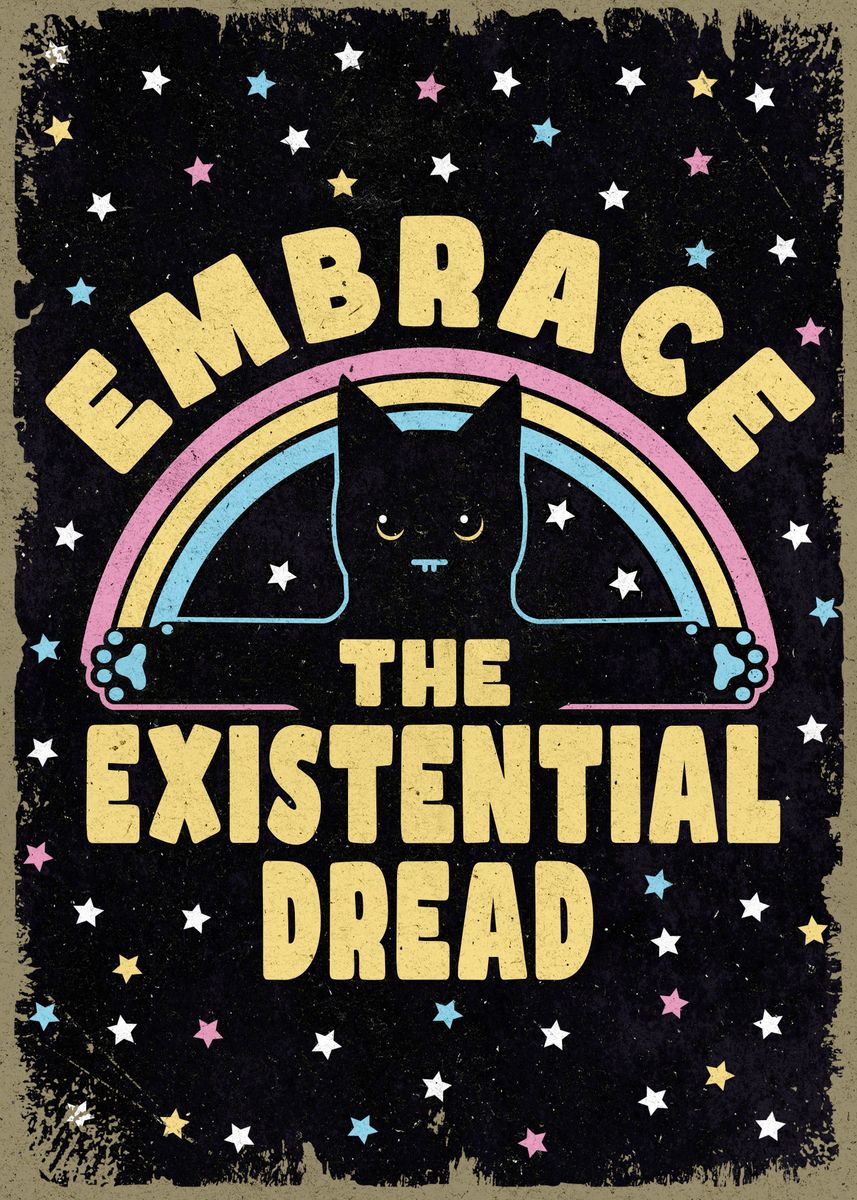 'Existential Dread Cat' Poster, picture, metal print, paint by Chase ...