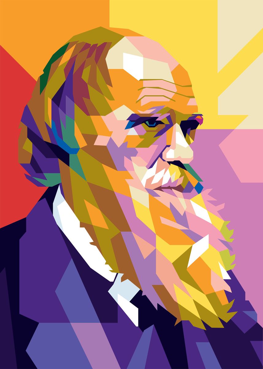 'Charles Darwin' Poster, picture, metal print, paint by Erick Sato ...