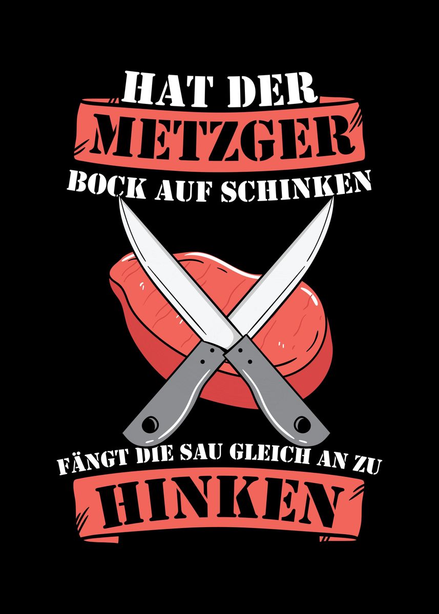 'German Butcher' Poster, picture, metal print, paint by Sebastian ...