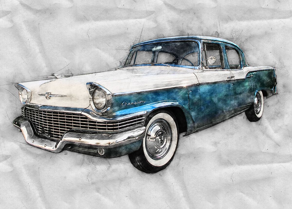 '1957 Studebaker Champion' Poster by Pixxelworks Florian Schaller ...