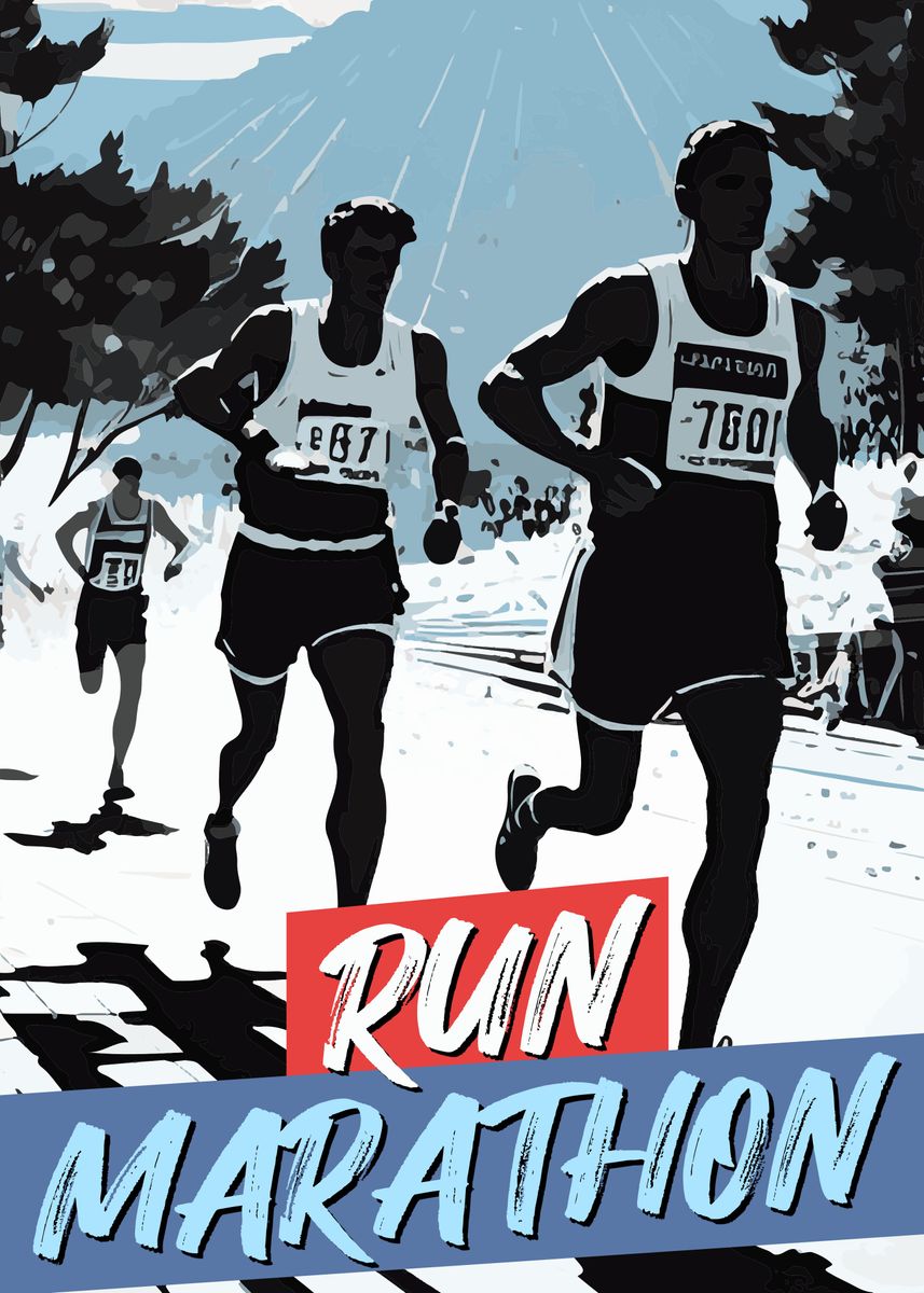 'Run Marathon' Poster by Portokalis | Displate