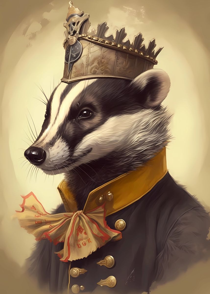 'Badger Fancy' Poster, picture, metal print, paint by Shangri La Studio ...