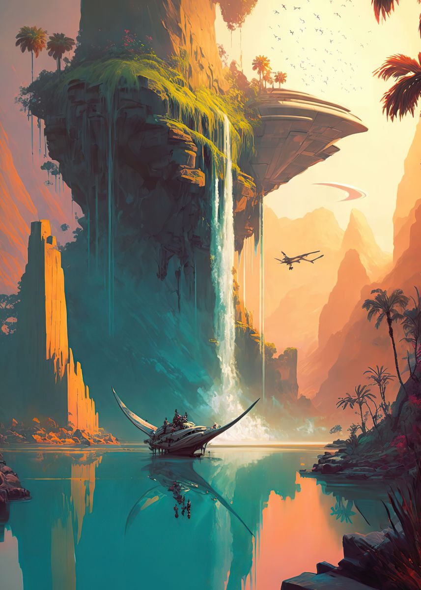 'An alien planet' Poster, picture, metal print, paint by Minimalist ...