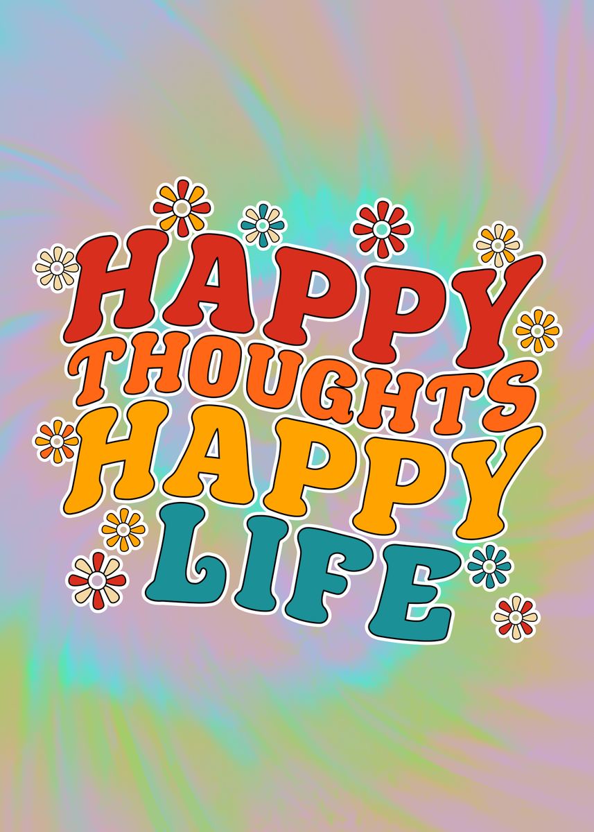 'Happy Life Quote' Poster, picture, metal print, paint by BestPrints ...