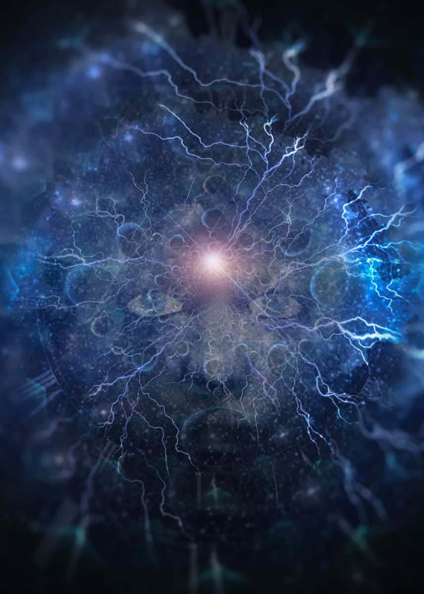 'Face with lightnings' Poster, picture, metal print, paint by Bruce ...