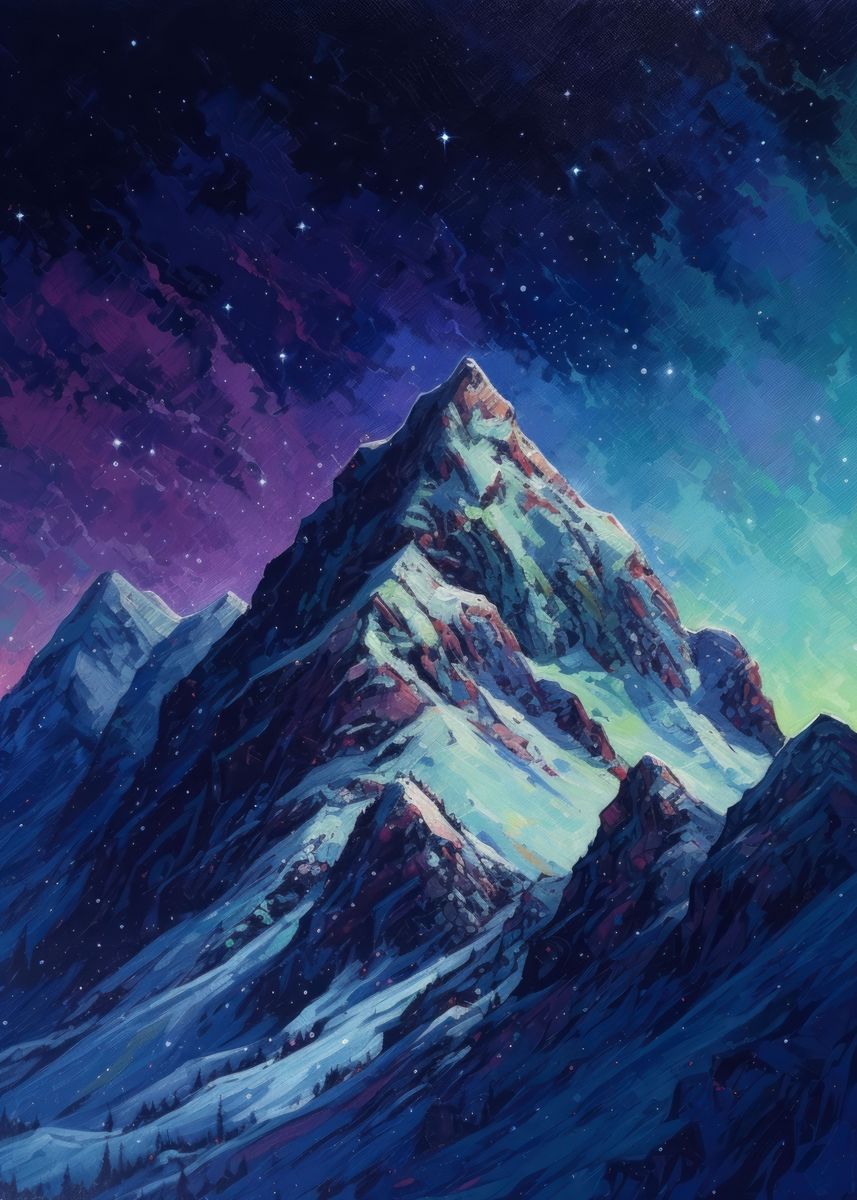 'Magical Mountain 02' Poster, picture, metal print, paint by KyzArt ...