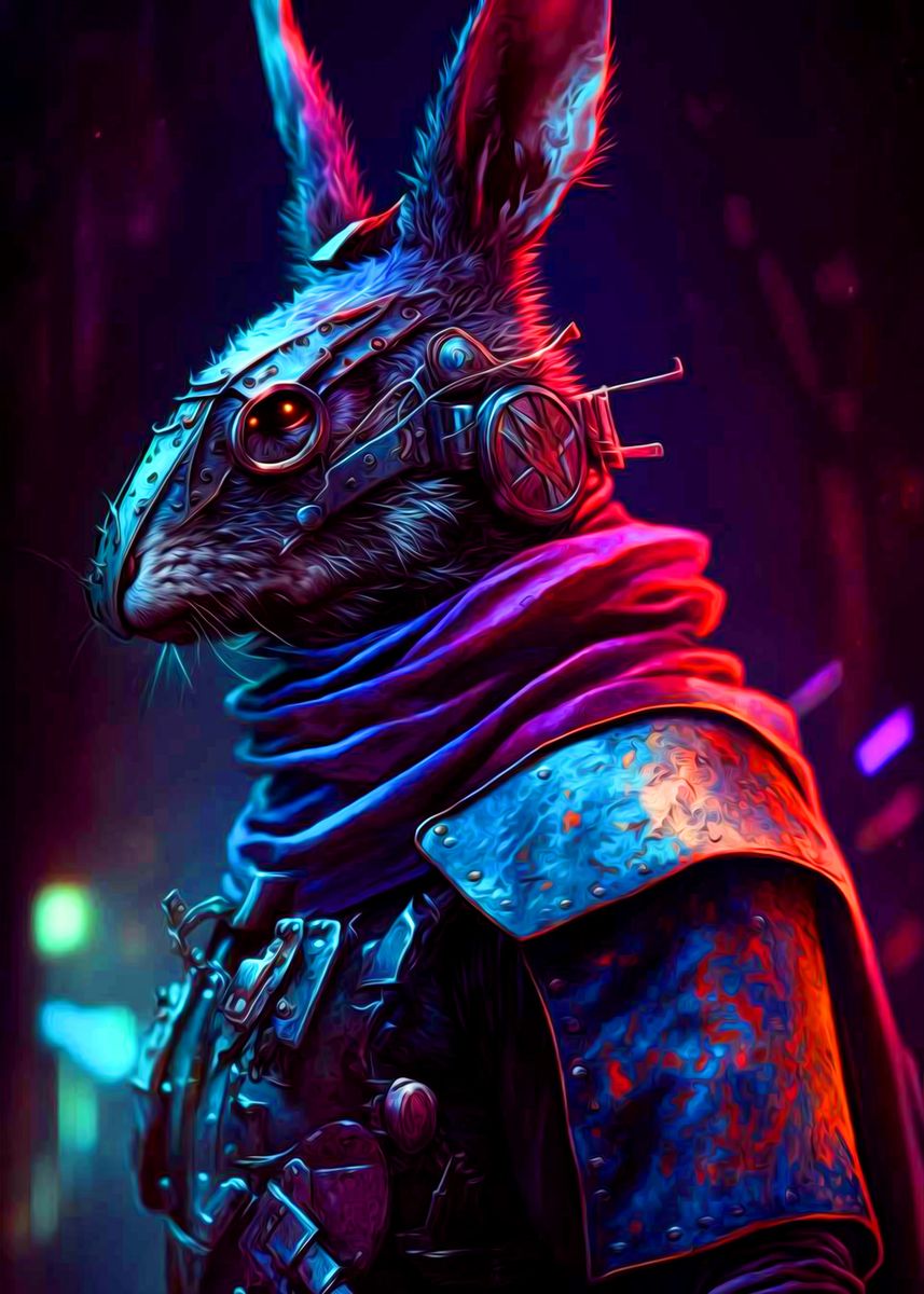 'Rabbit Warrior' Poster by kins ral | Displate