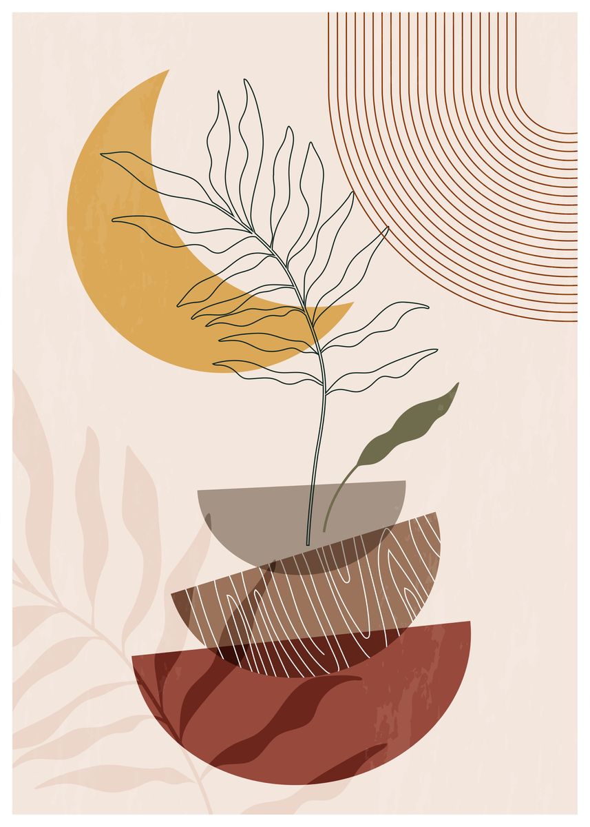 'Abstract boho art 03' Poster, picture, metal print, paint by Pucaaa ...