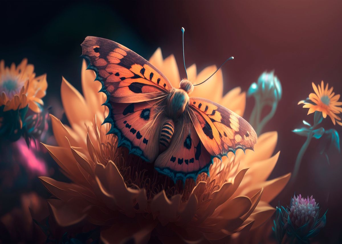 'Butterfly resting' Poster by HildaWarren Studio | Displate