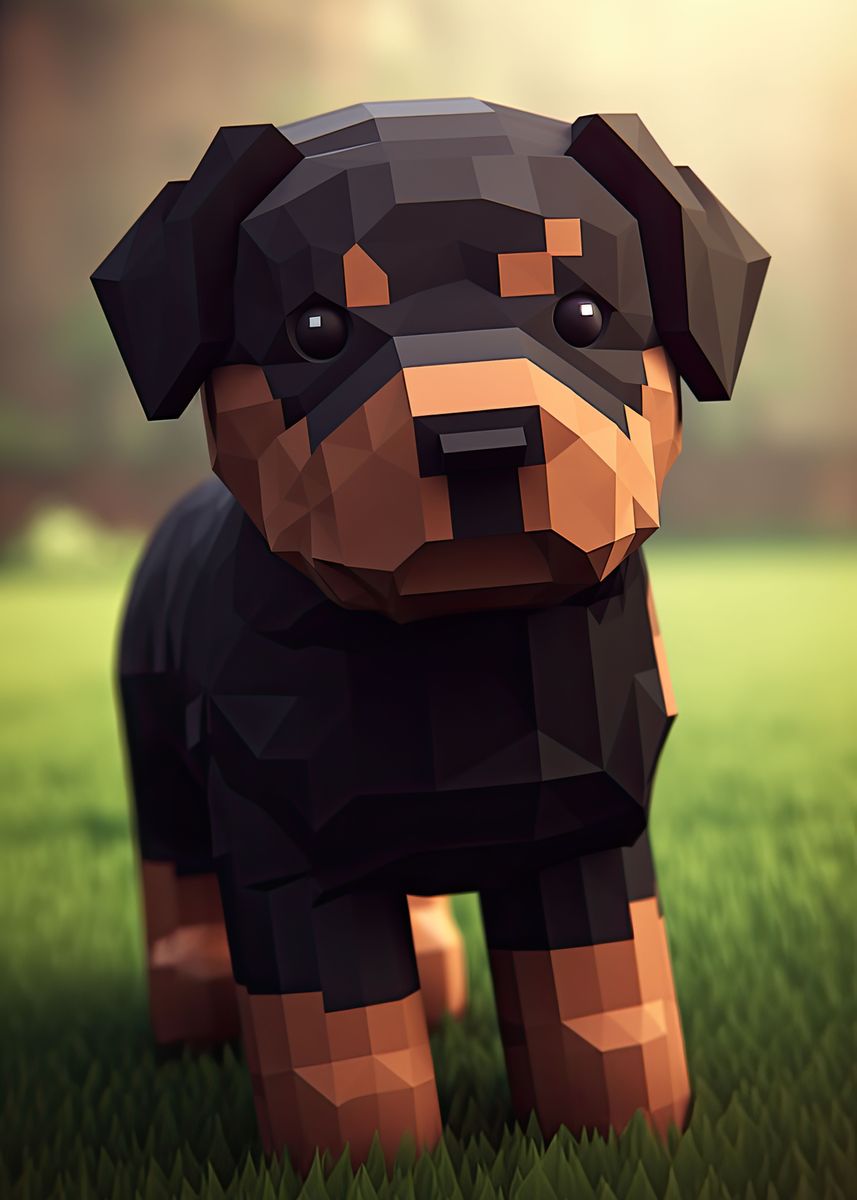 'Rottweiler 8bit Pixel ' Poster, picture, metal print, paint by ...