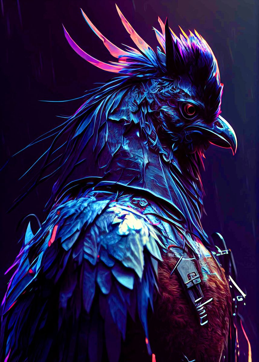 'Rooster Warrior' Poster, picture, metal print, paint by kins ral ...