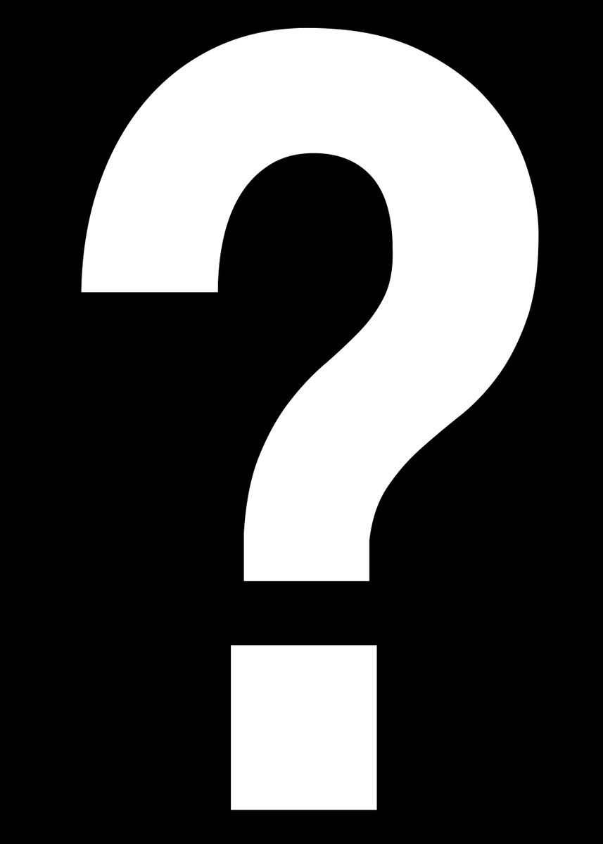 'Question Mark in White' Poster by Bruce Stanfield | Displate