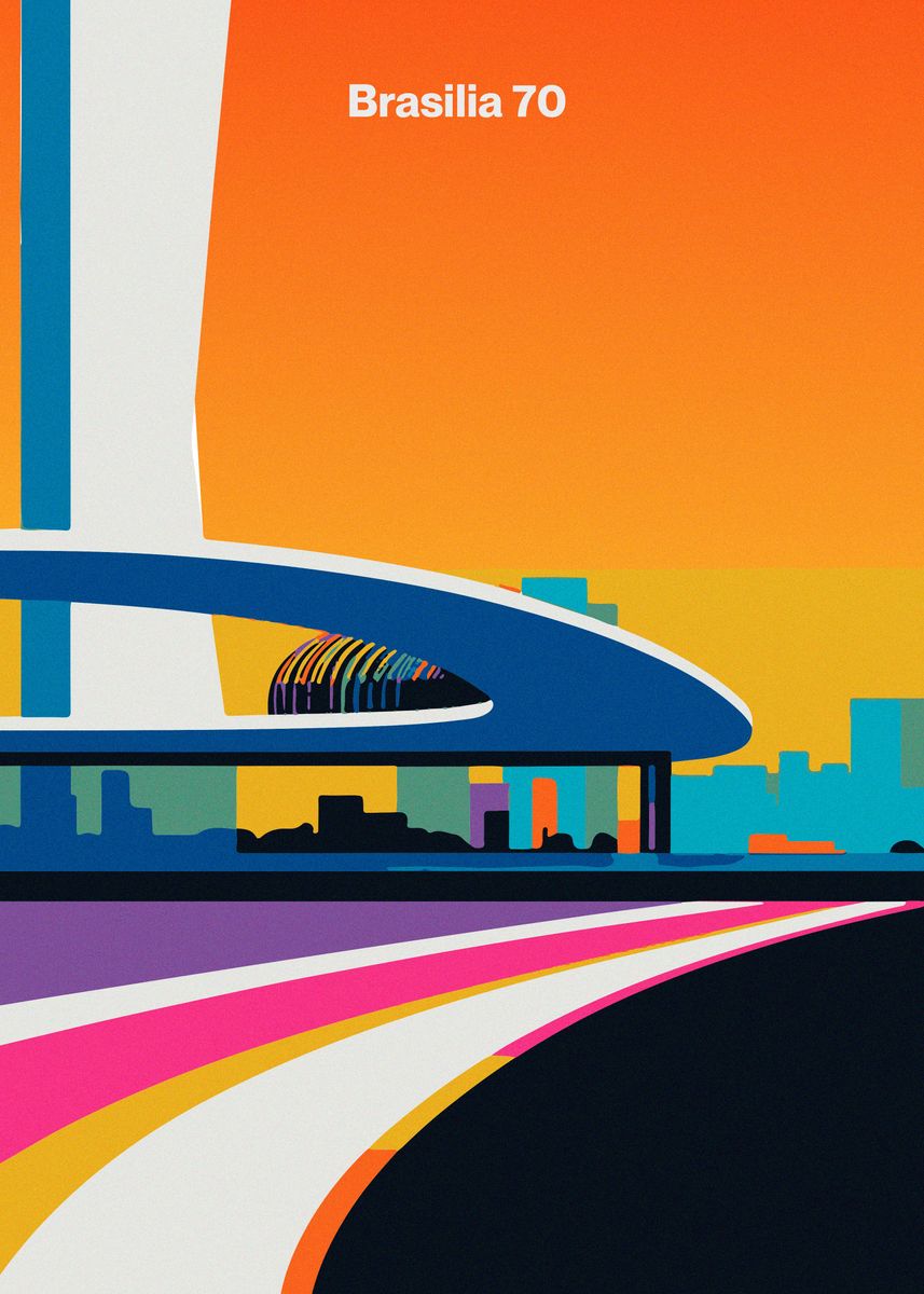 'Brasilia 70' Poster, picture, metal print, paint by Frags Studio ...