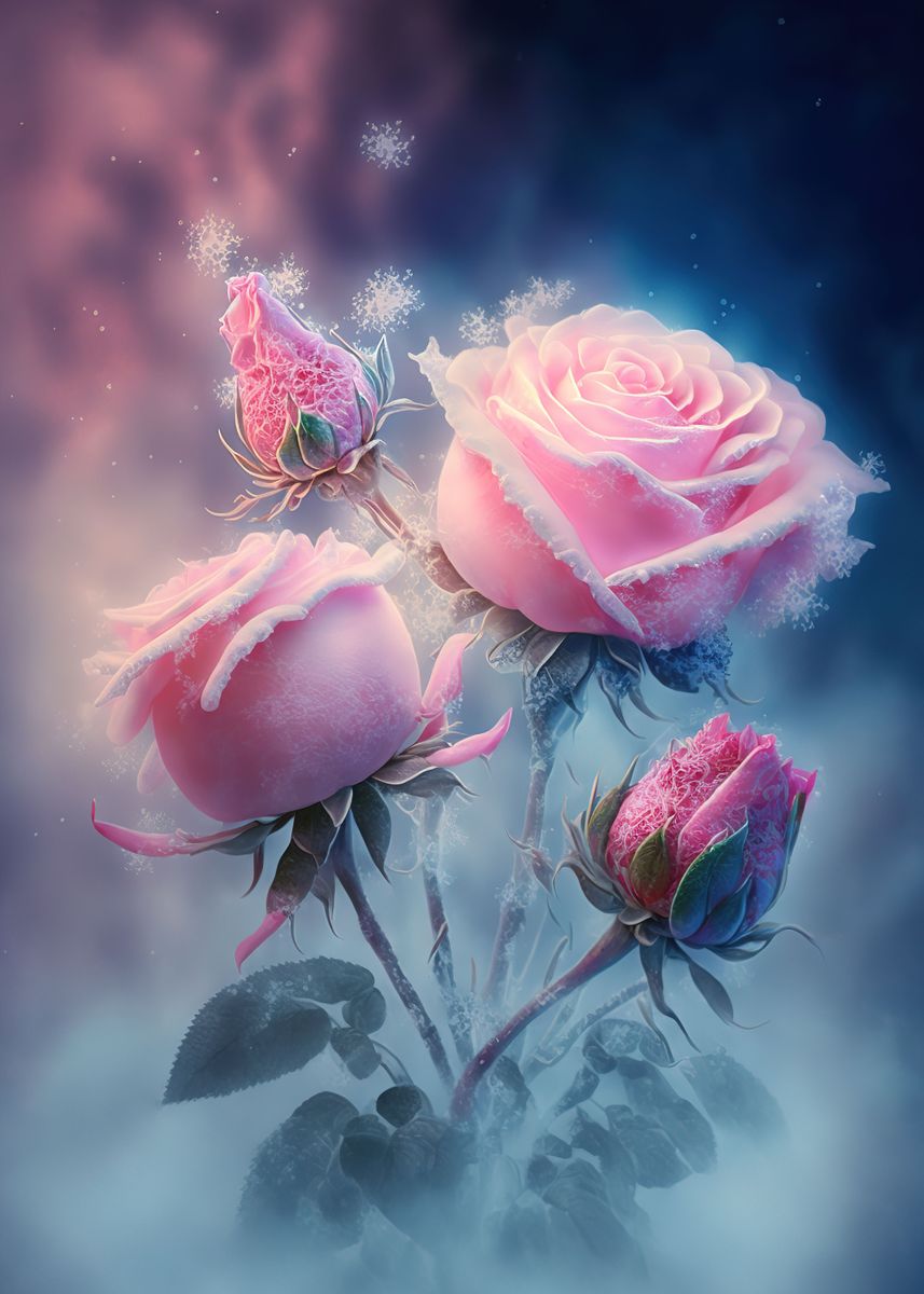 'rose flower' Poster, picture, metal print, paint by newton russell ...