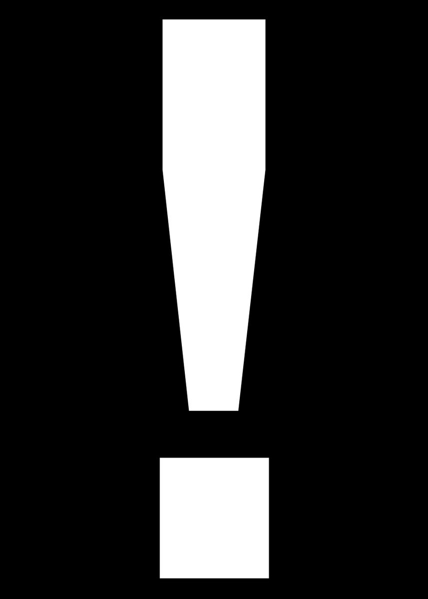 'Exclamation Mark in White' Poster by Bruce Stanfield | Displate