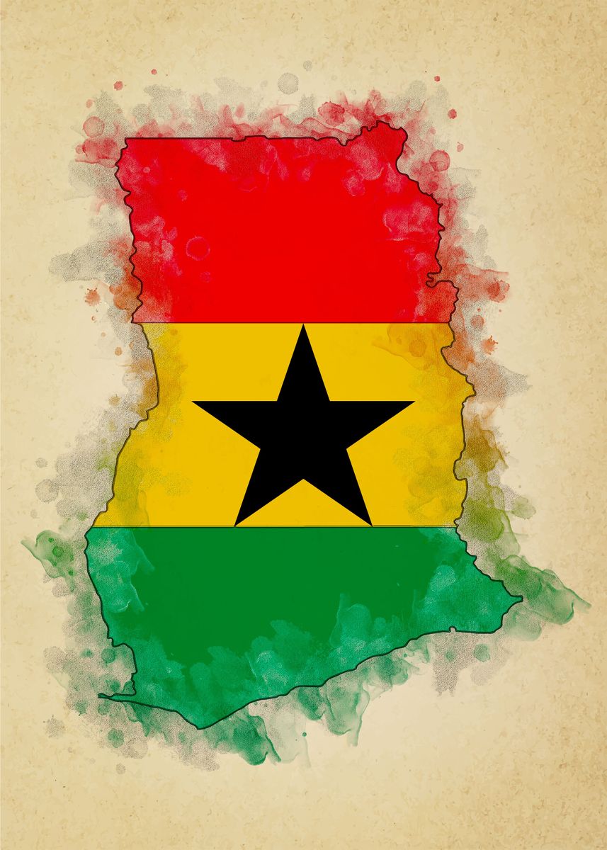 'Ghana' Poster, picture, metal print, paint by Eli Cassin | Displate