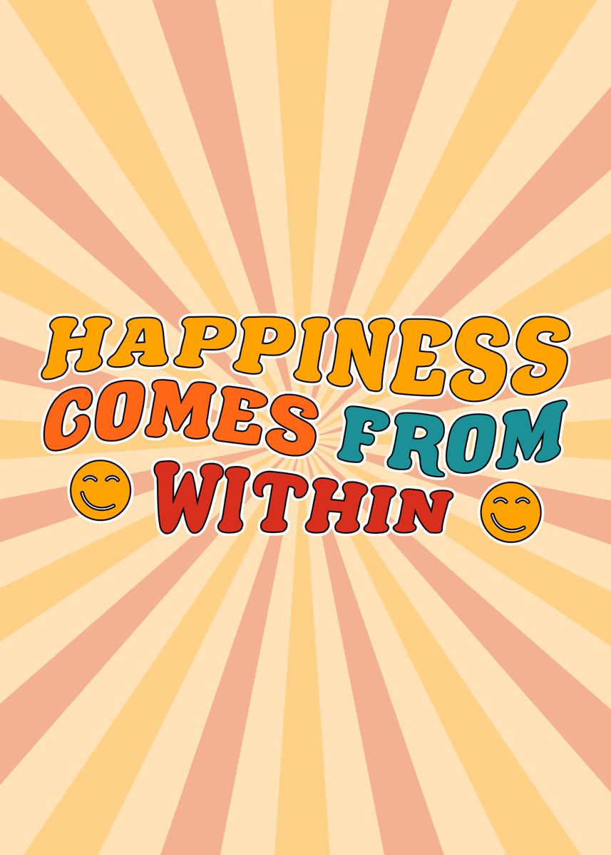 'Cute Happiness Quote' Poster, picture, metal print, paint by ...
