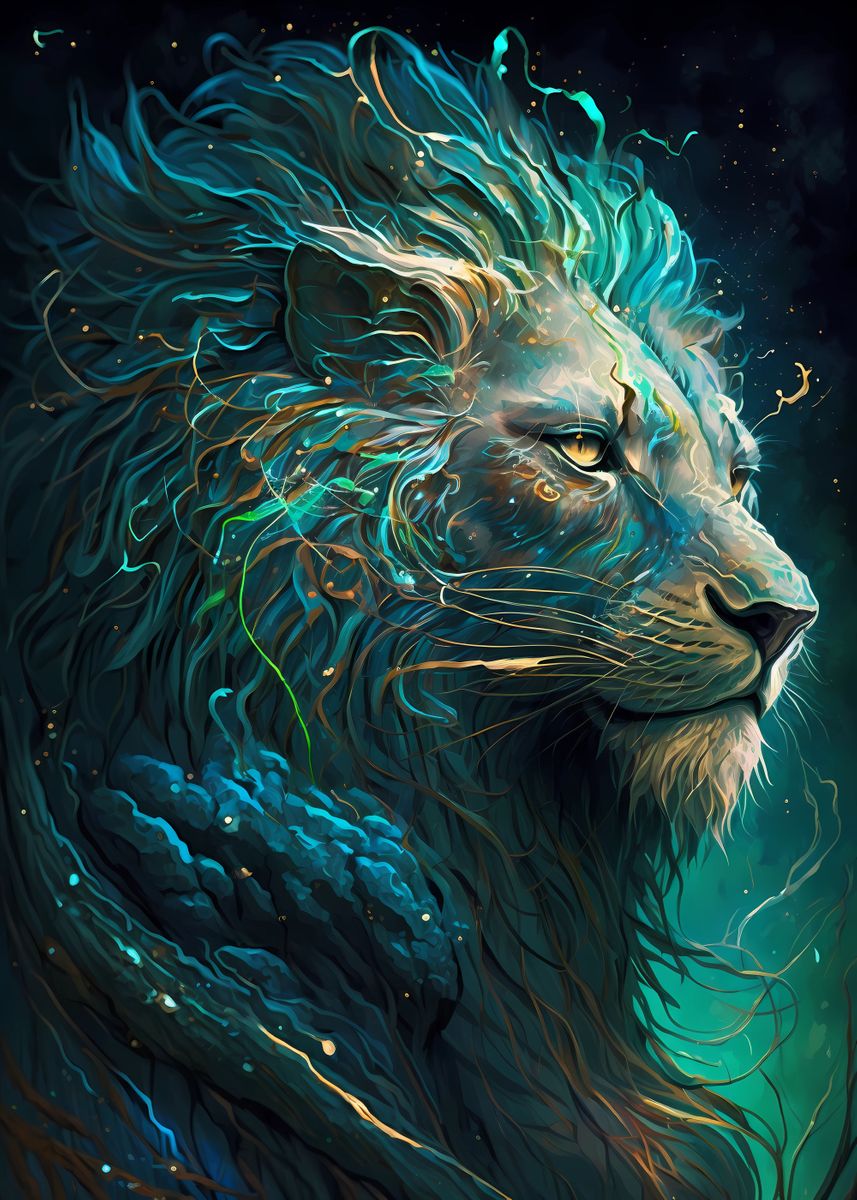 'Lion Imaginative' Poster by Bitanya Pated | Displate