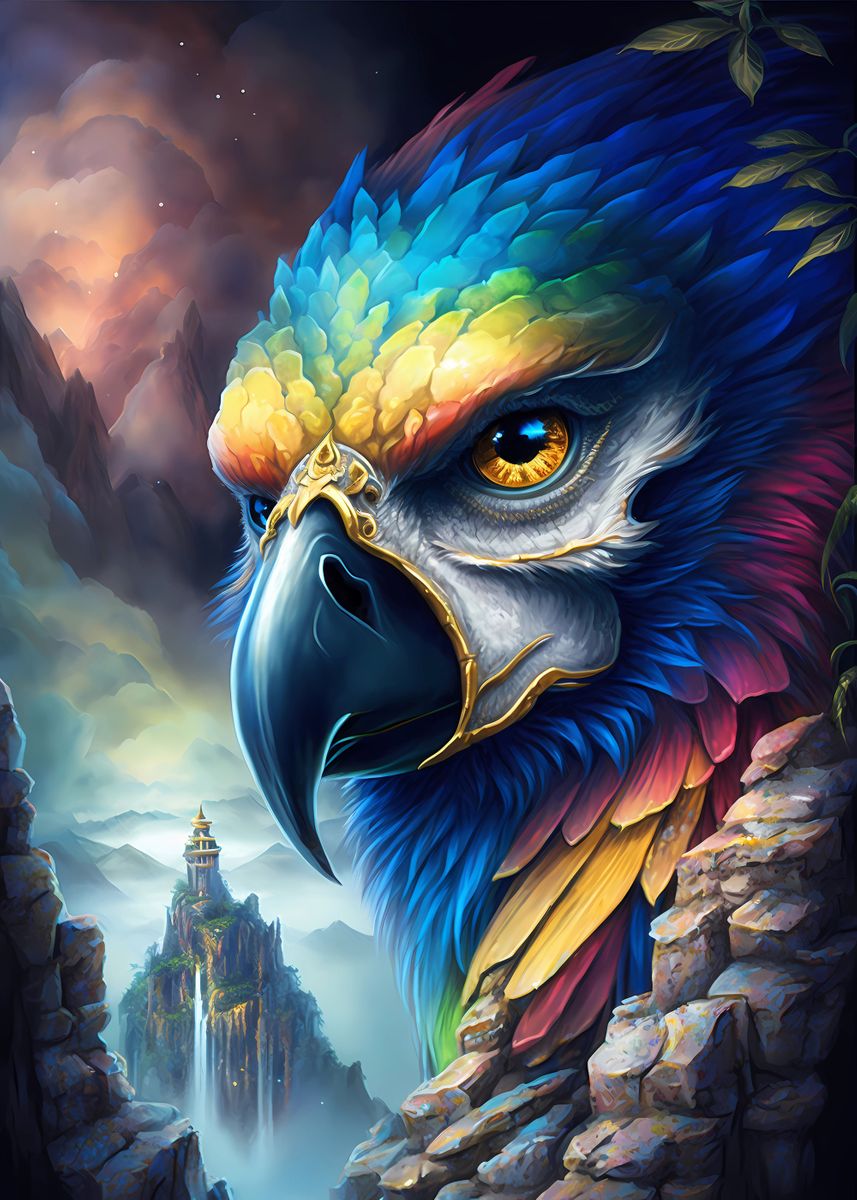 'Macaw Magic kingdom' Poster, picture, metal print, paint by Jaydyn ...