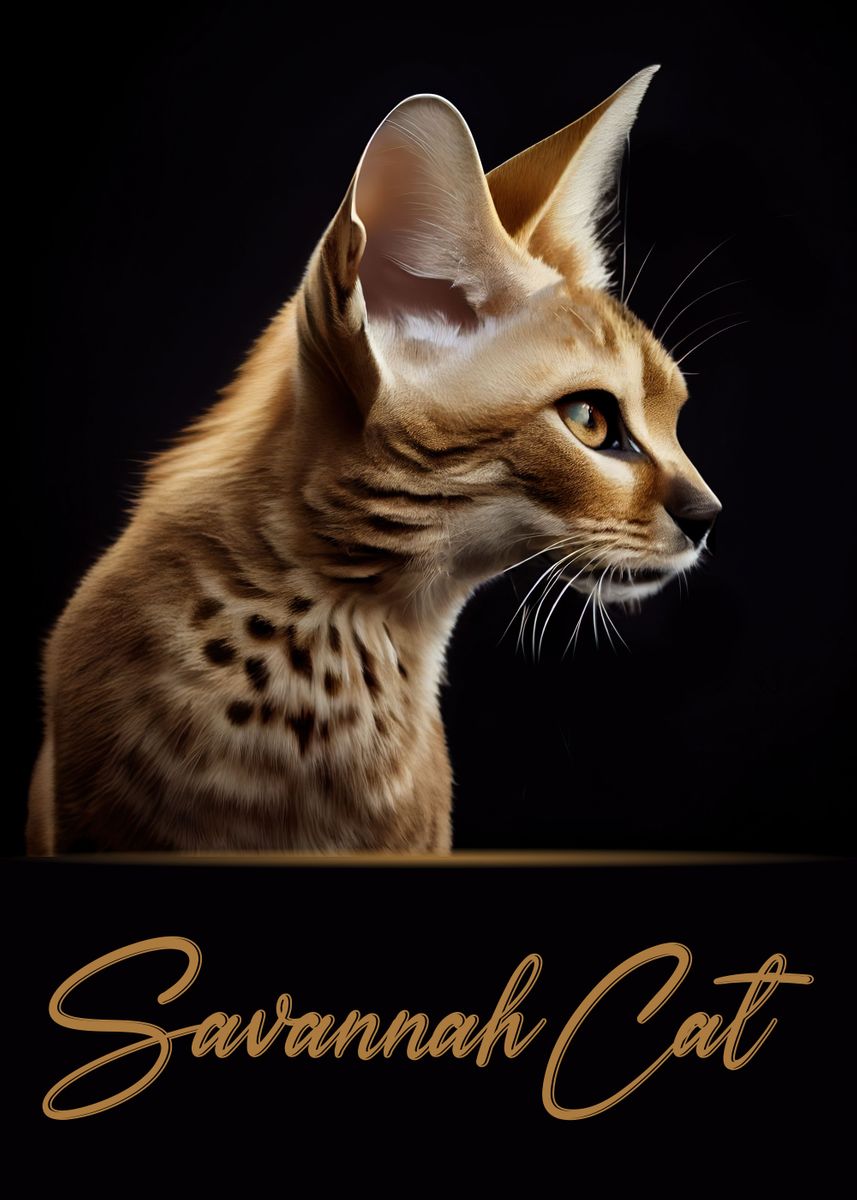 'Adorable Savannah Cat' Poster, picture, metal print, paint by Artistic ...
