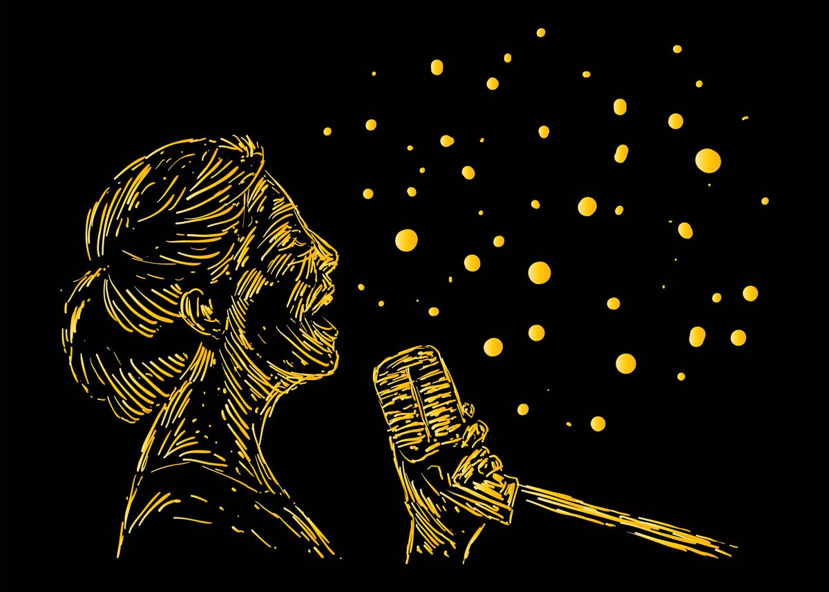 'Female Singer' Poster by Trending Music Retro | Displate