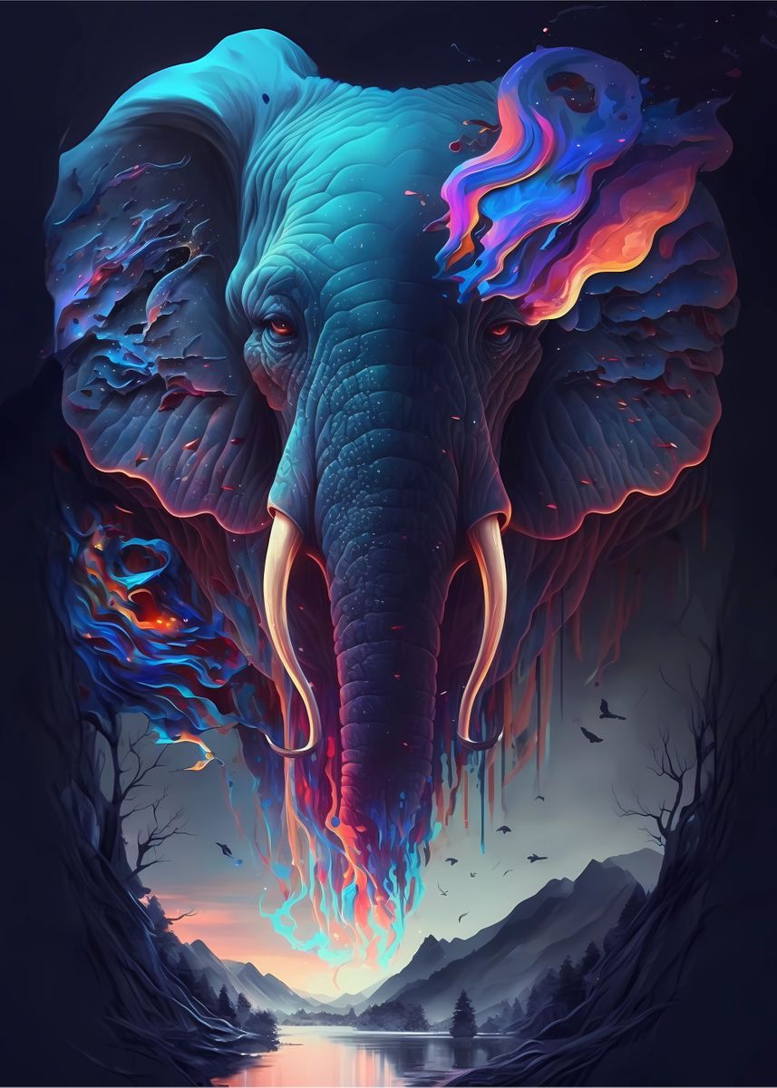 'Elephant Fetching' Poster, picture, metal print, paint by Sasha Zeped ...