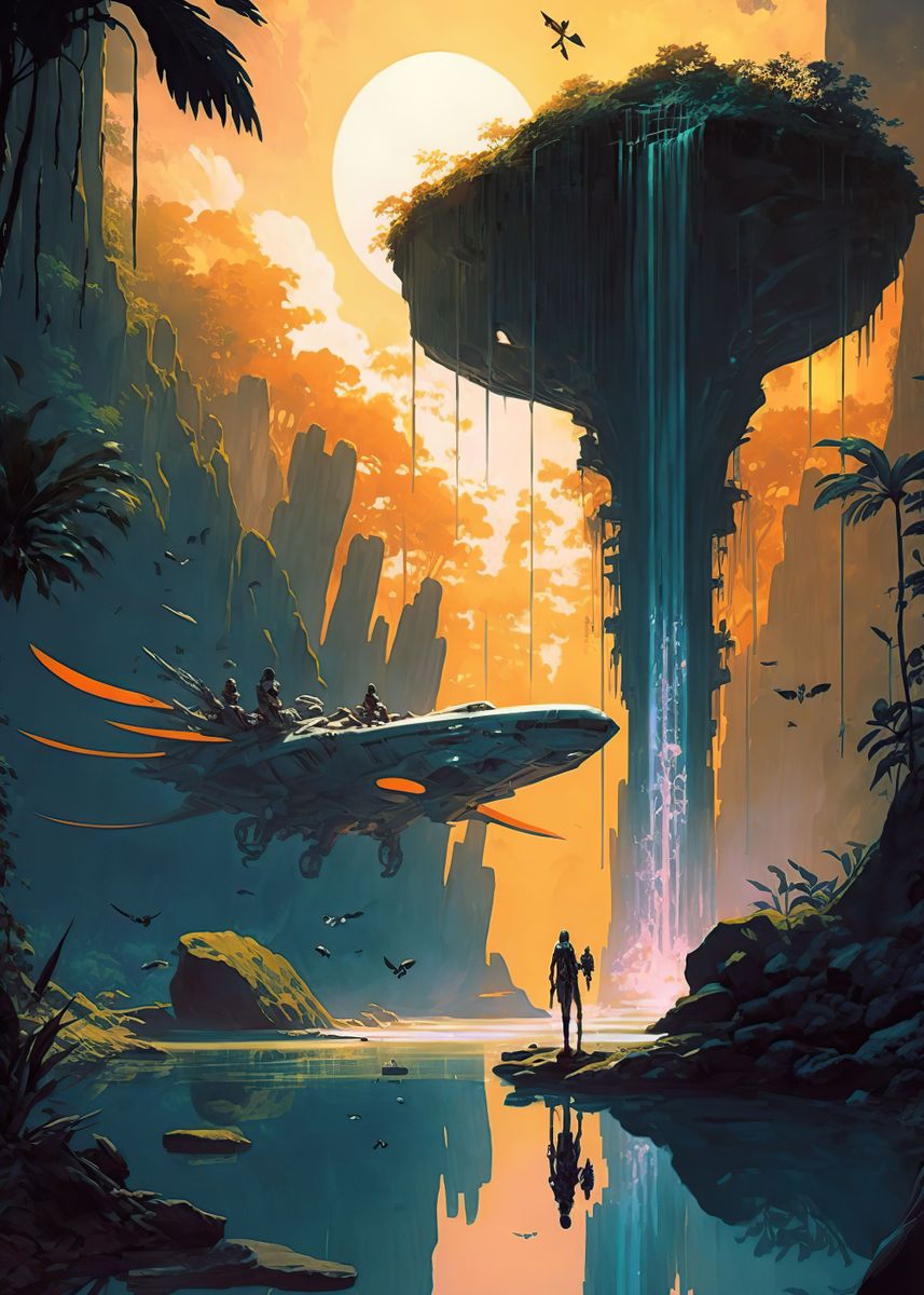 'An alien planet' Poster, picture, metal print, paint by Minimalist ...