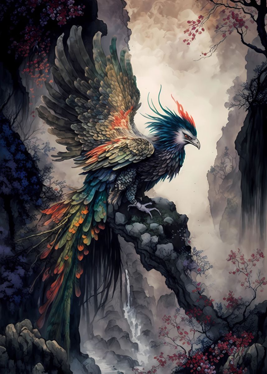 'Phoenix Enchanted place' Poster, picture, metal print, paint by Jaydyn ...