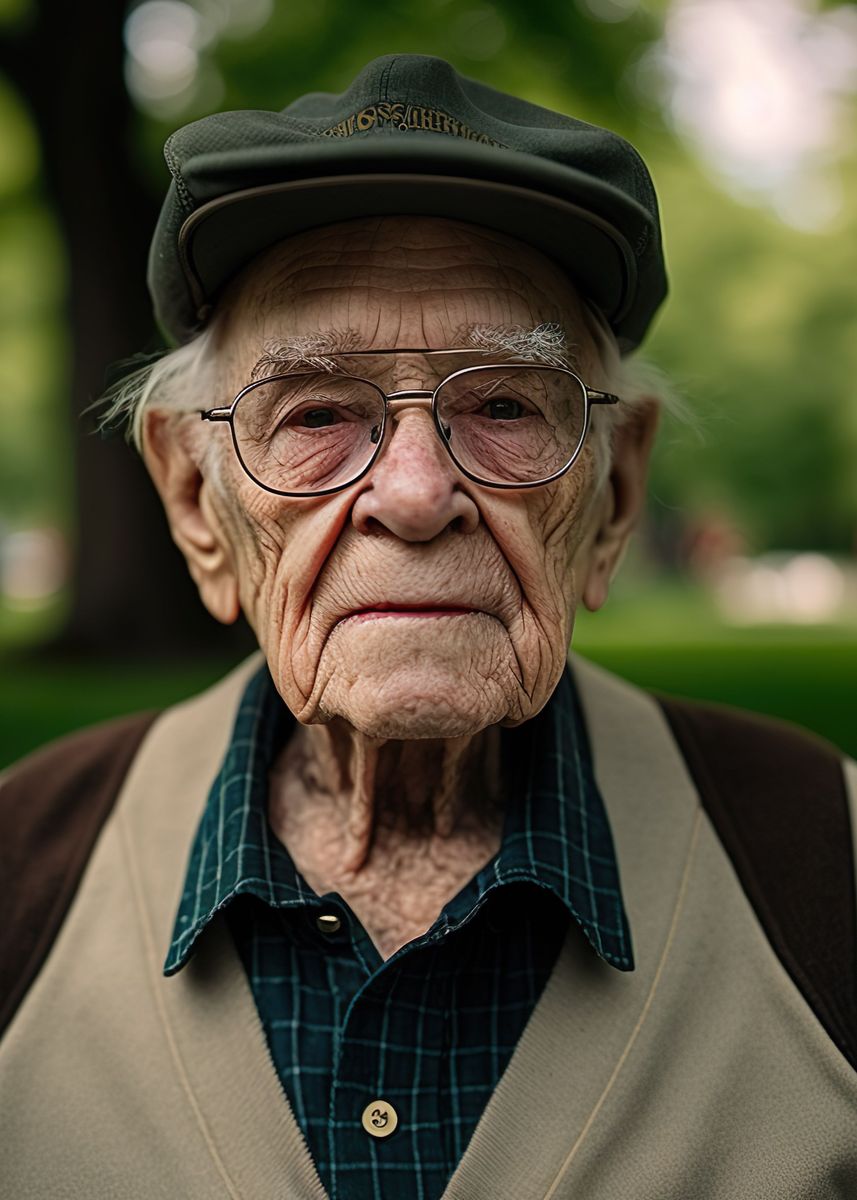 'Graceful Aging An Elderly' Poster, picture, metal print, paint by ...