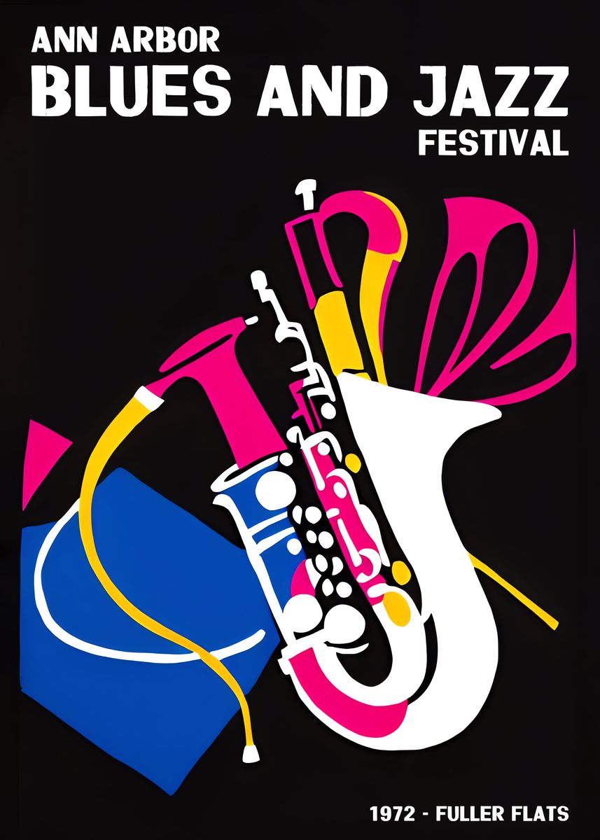 'Ann Arbor Blues and Jazz' Poster, picture, metal print, paint by BluePinkPanther | Displate