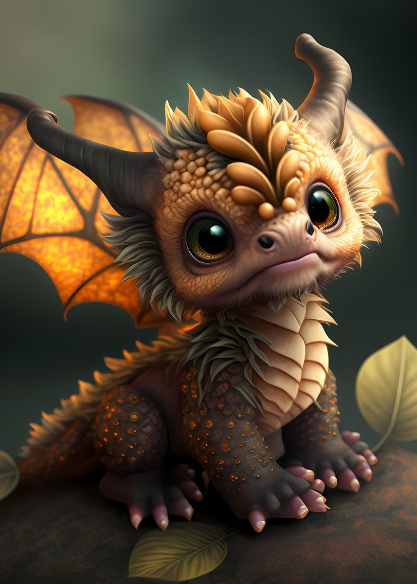 'Fantasy Little Dragon ' Poster, picture, metal print, paint by Luna ...
