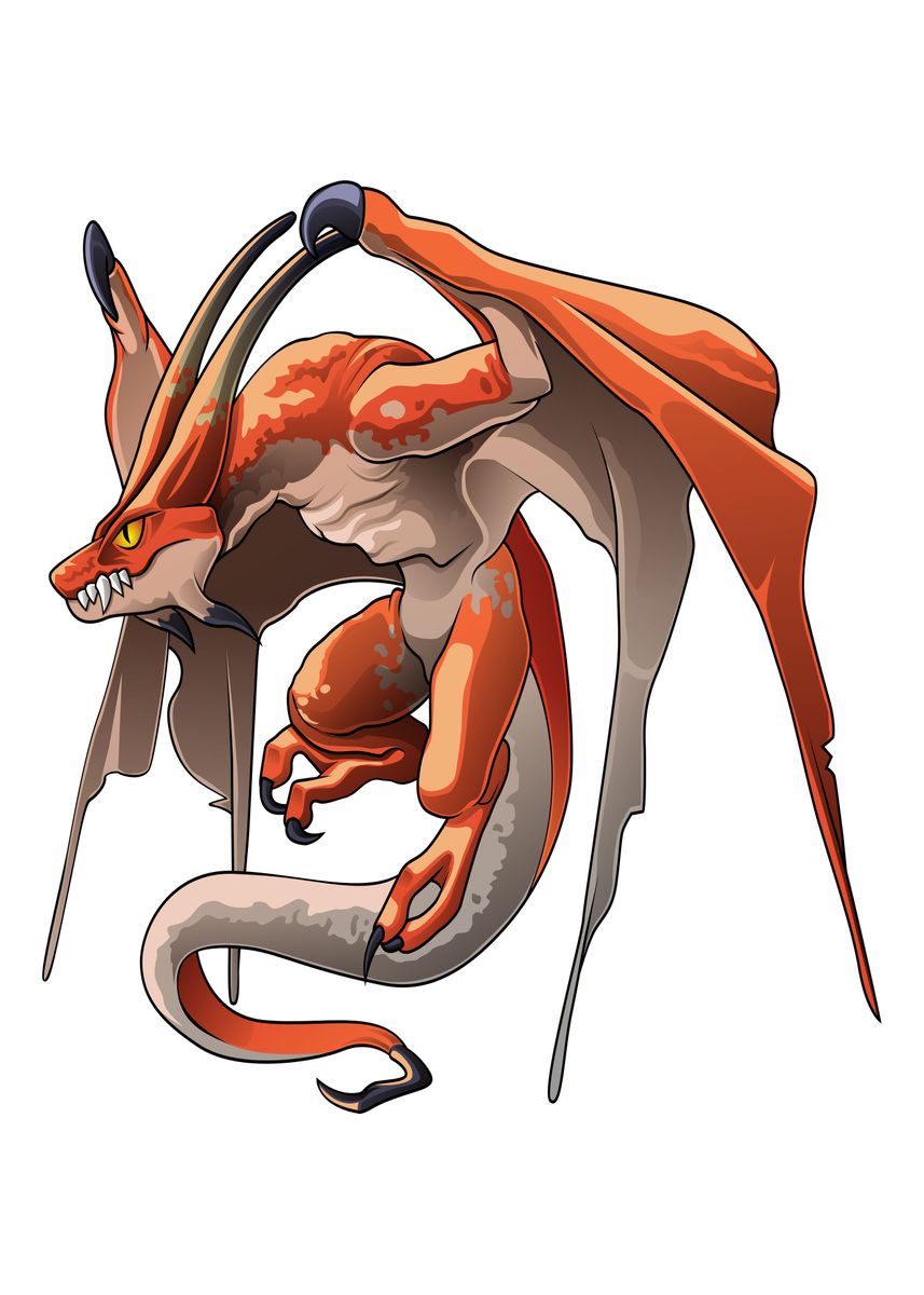 'Dragon monster cartoon' Poster, picture, metal print, paint by ...