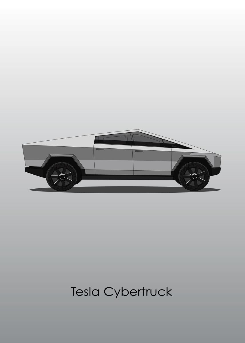 'Tesla Cybertruck' Poster, picture, metal print, paint by Conceptual ...