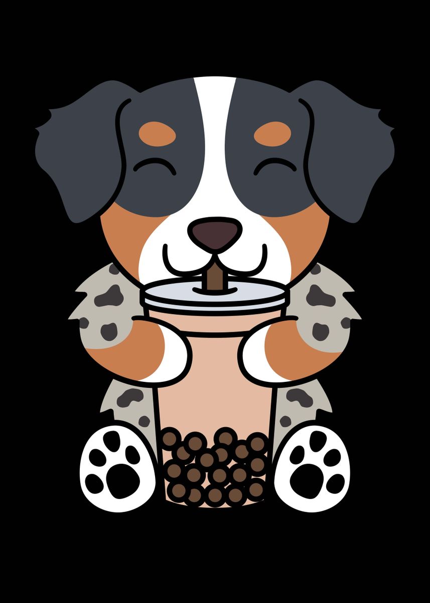 'Australian Shepherd Boba' Poster, picture, metal print, paint by ...
