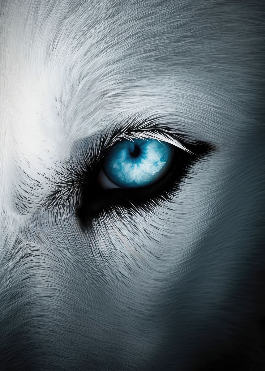 'Wolf Blue Eyes' Poster by Mitoka | Displate