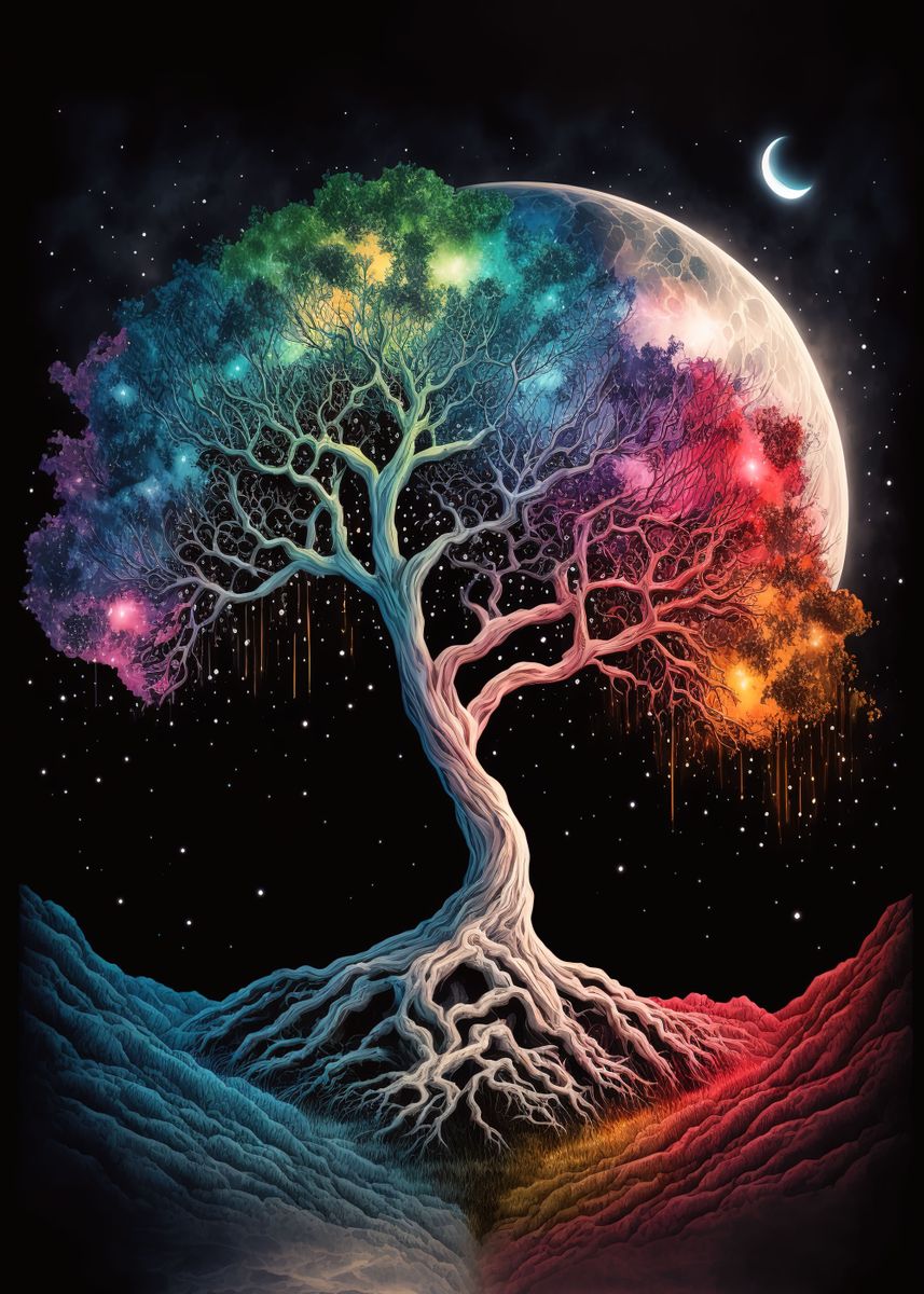 'colorful tree ' Poster, picture, metal print, paint by newton russell ...