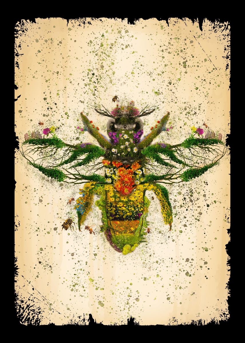 'Bee Plant Beekeeper' Poster, picture, metal print, paint by ...