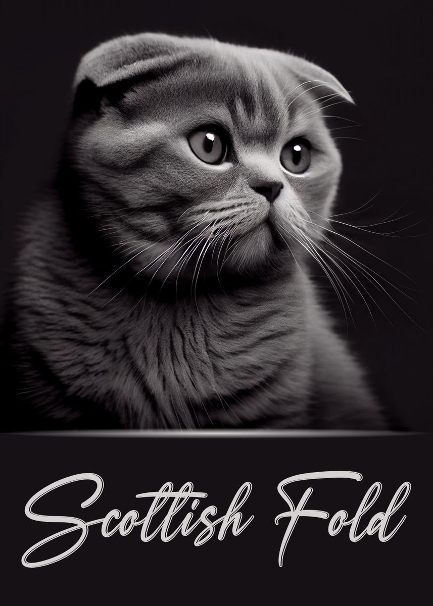 'Scottish Fold' Poster, picture, metal print, paint by Artistic ...