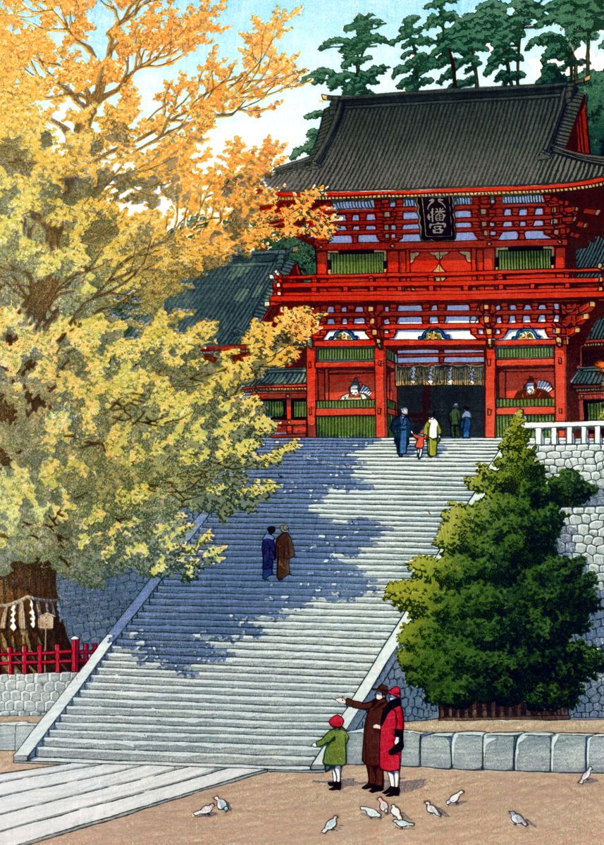 'Tsurugaoka Japanese Temple' Poster, picture, metal print, paint by ...
