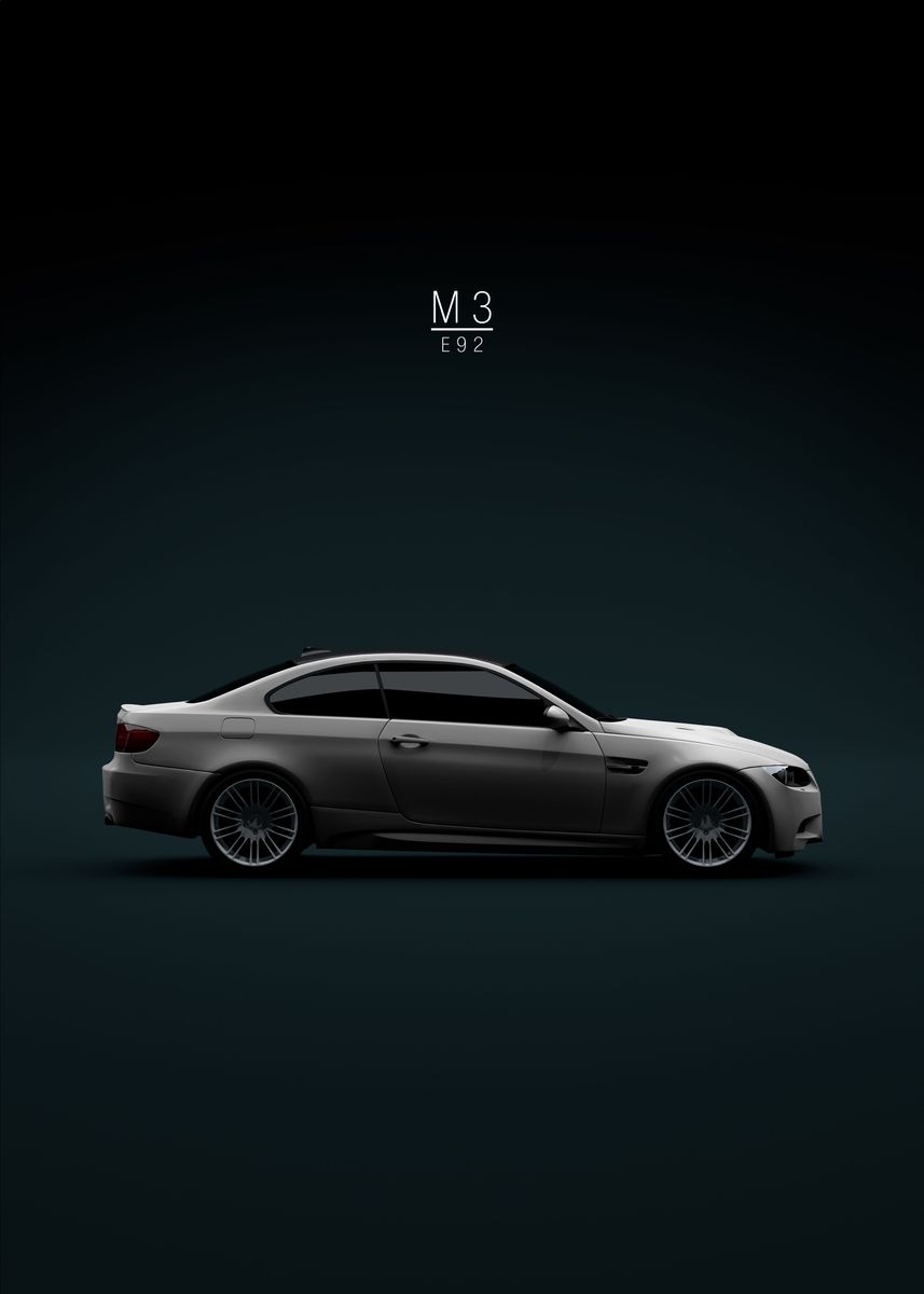 '2008 BMW M3 E92 White' Poster, picture, metal print, paint by 21 MXM ...